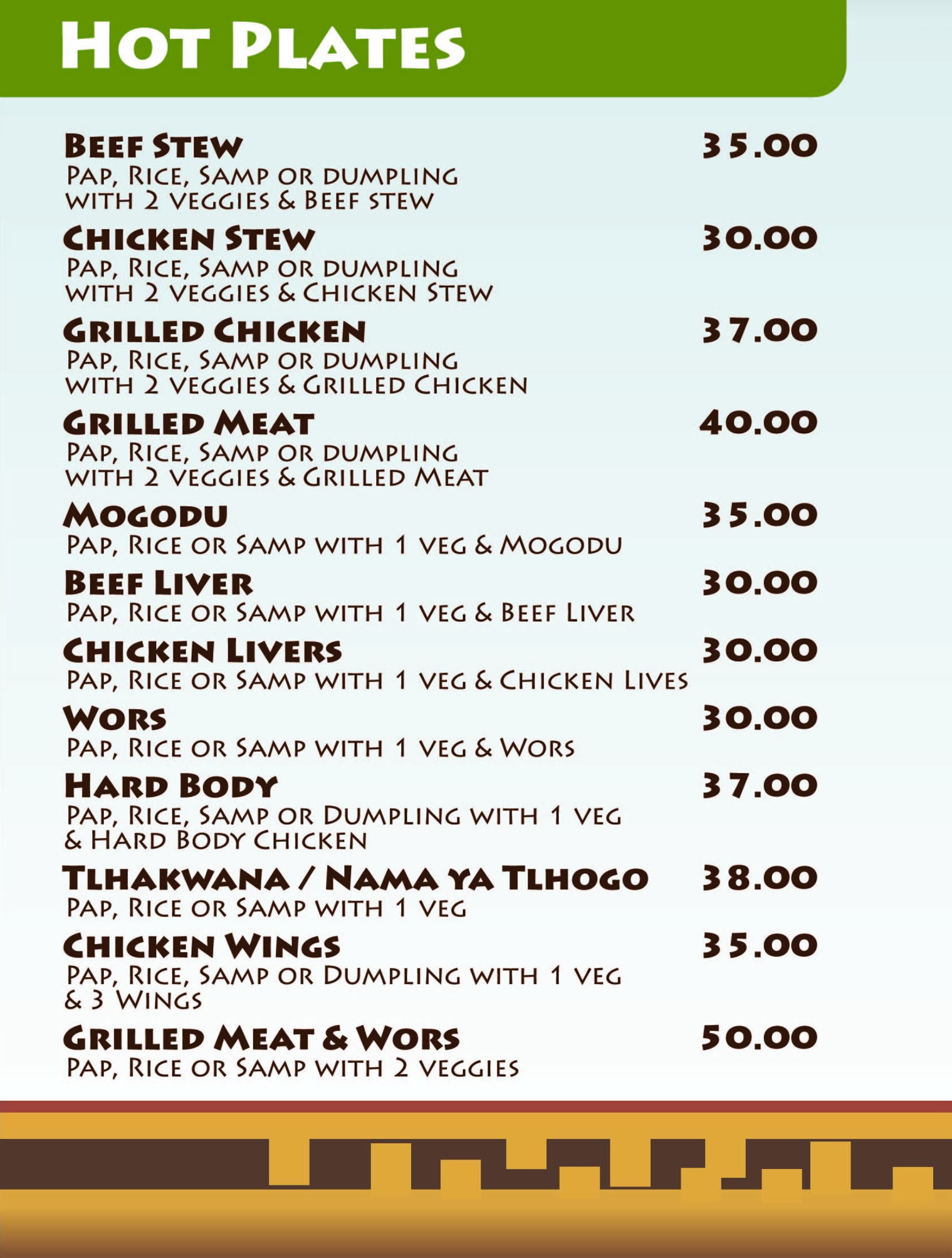 The Food Zone Menu – Valiente Food Zone